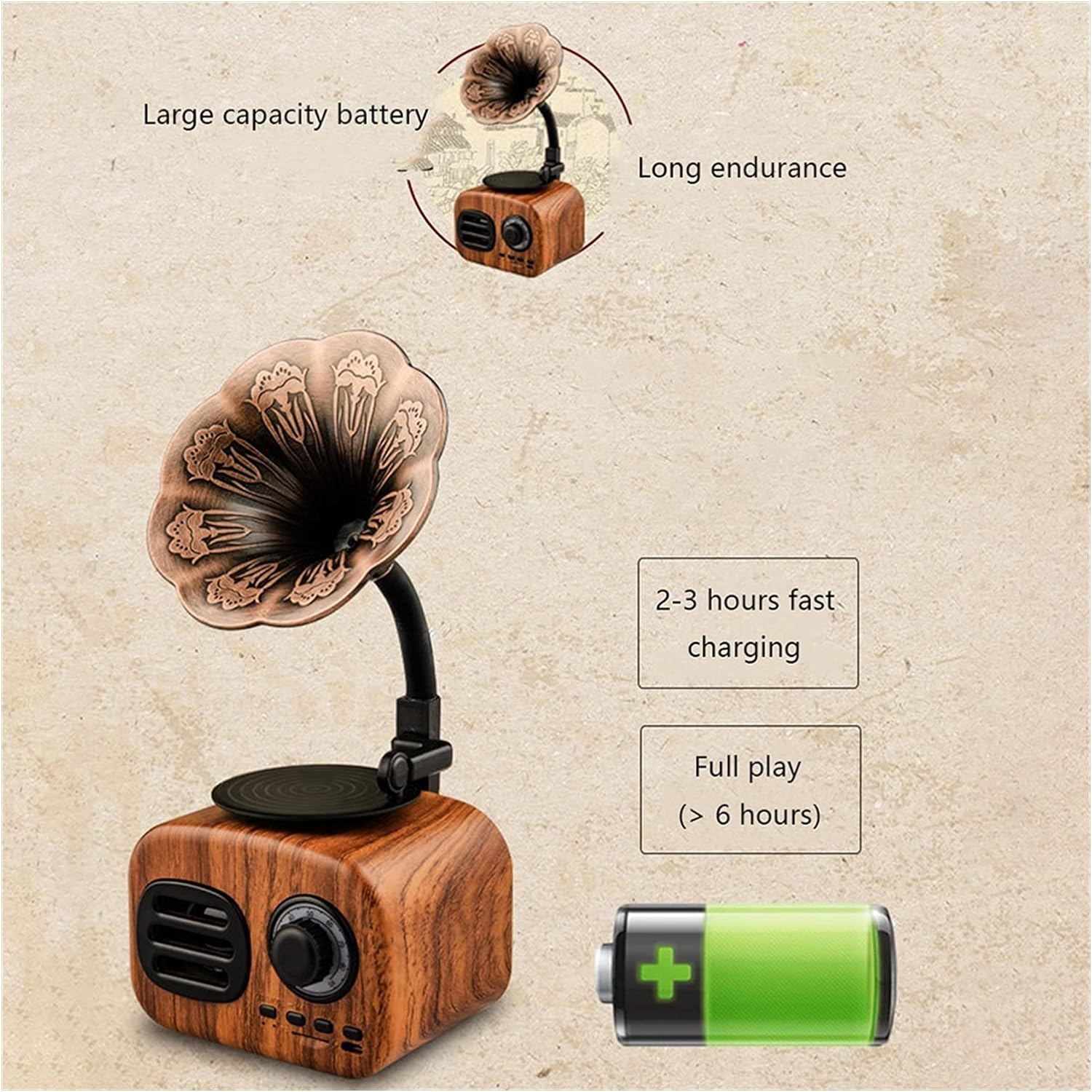 Cute Mini Gramophone Wireless Speaker Online In India