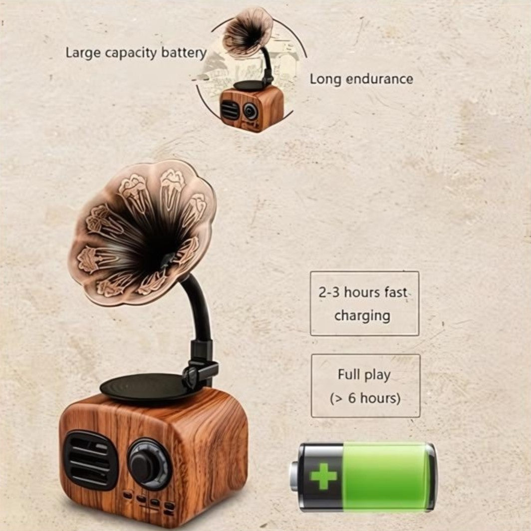 Cute Mini Gramophone Wireless Speaker Online In India