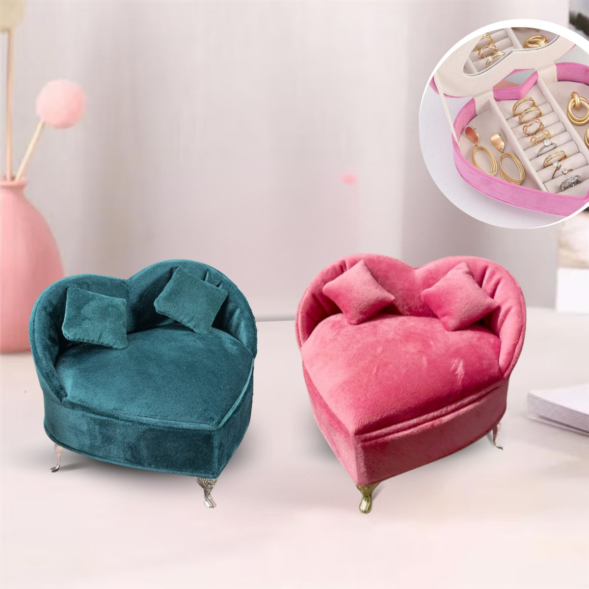 Heart Shaped Sofa Jewellery Organiser Online in India