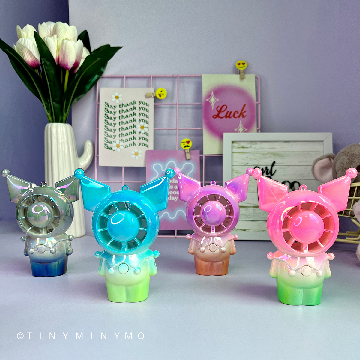 Buy Holographic Kuromi Hand Fan Keychain Online from Tinyminymo