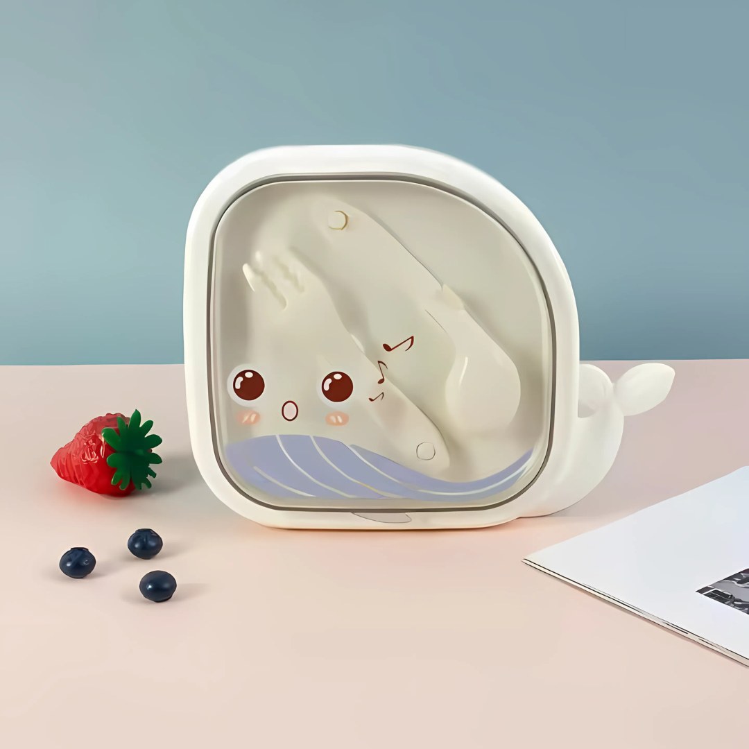 Kid’s Whale Snack Box – Cute School Lunch Box with Spoon and Fork Online
