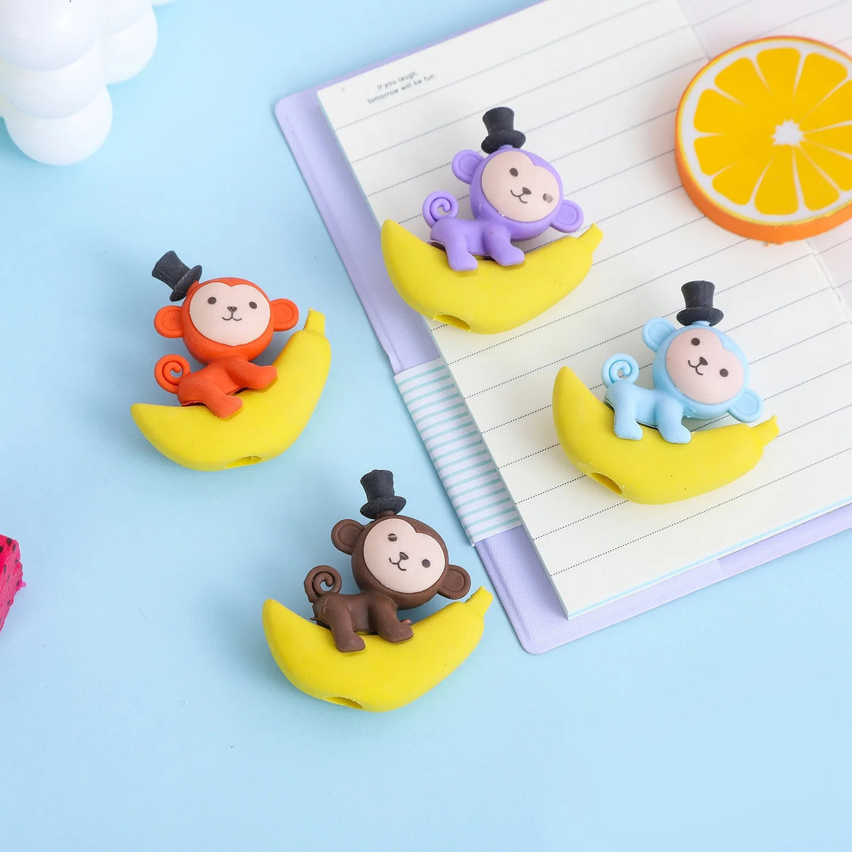 Monkey on Banana Eraser Cum Pencil Topper Online In India