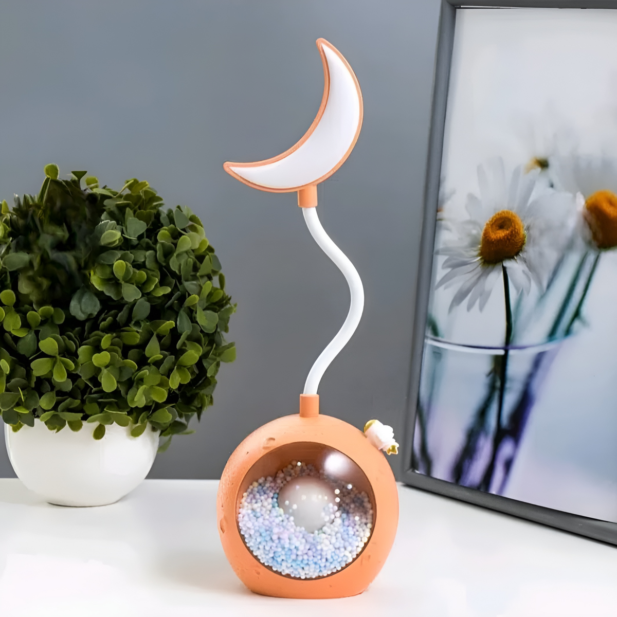 Buy Moon Shaped Confetti LED Desk Lamp Online In India