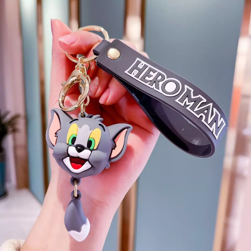Cute Tom and Jerry Face 3D Keychain Online
