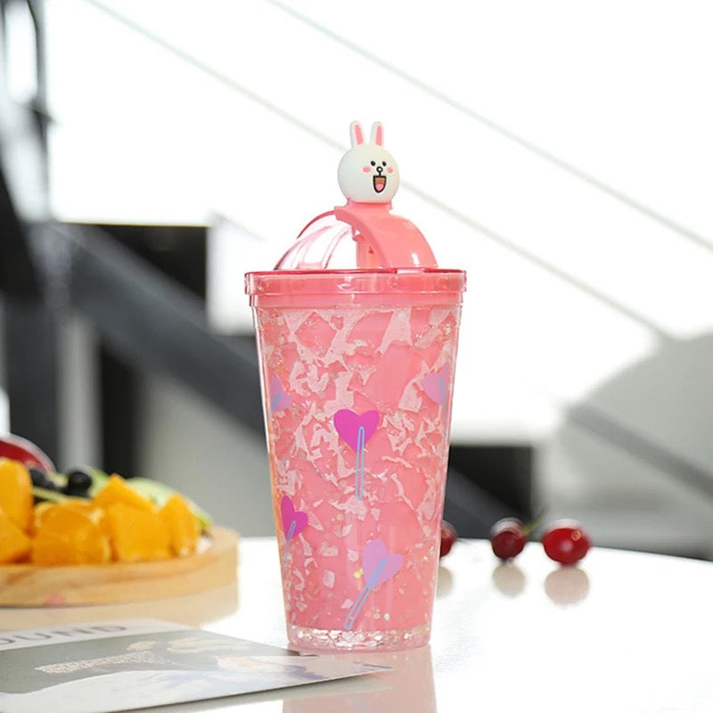 Cute Character Frosted Double-Walled Sipper