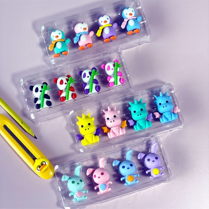 Cute Animal Erasers - Set of 4 Online In India