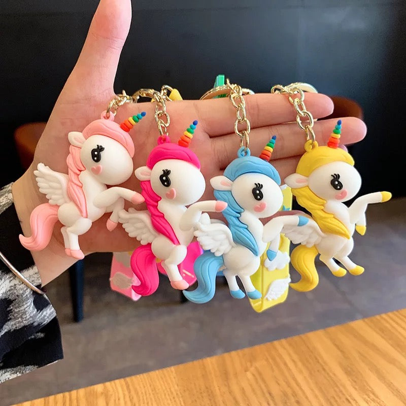 Unicorn Keychain - Cute Flying Unicorn 3D Keychain Online in India