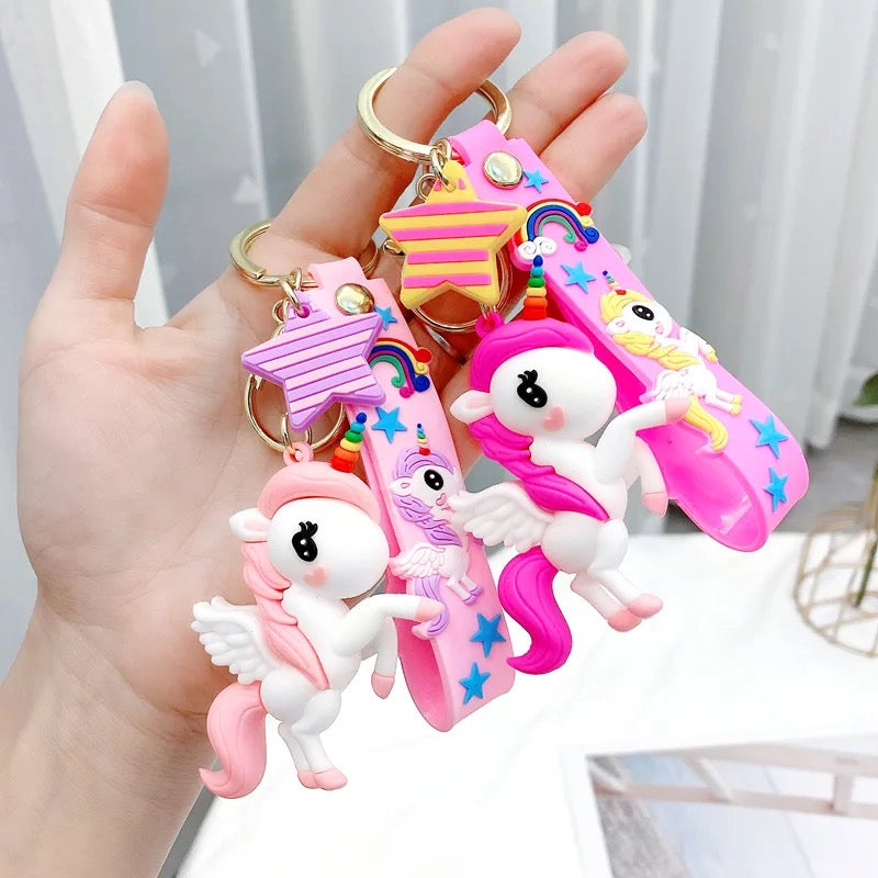 Unicorn Keychain - Cute Flying Unicorn 3D Keychain Online in India
