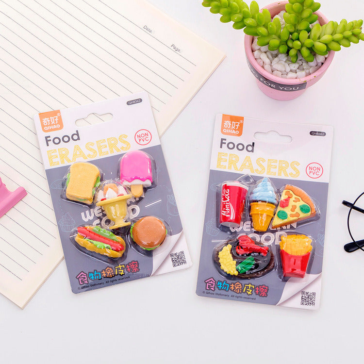 Cute Erasers - Food Eraser Set Online in India