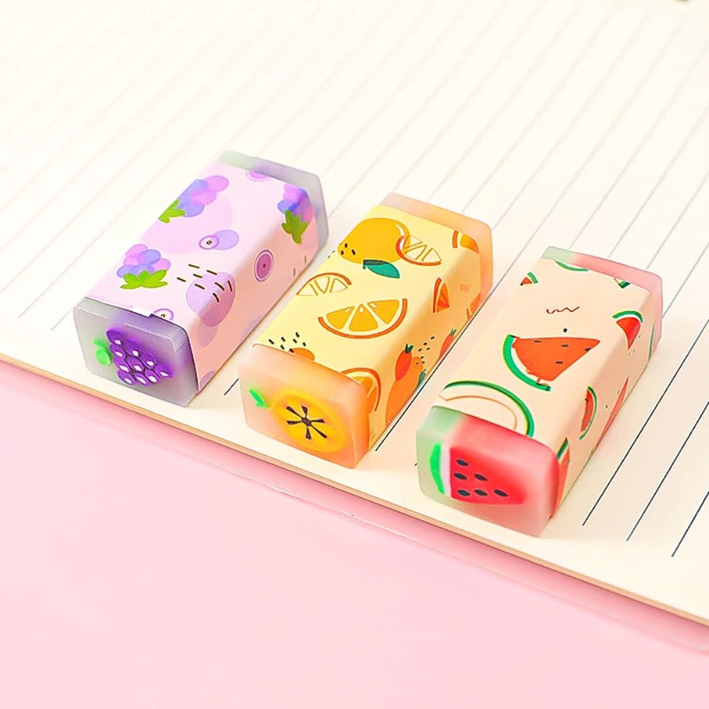Fruit Eraser- Cute Fruit Fragrance Pencil Eraser Online In India