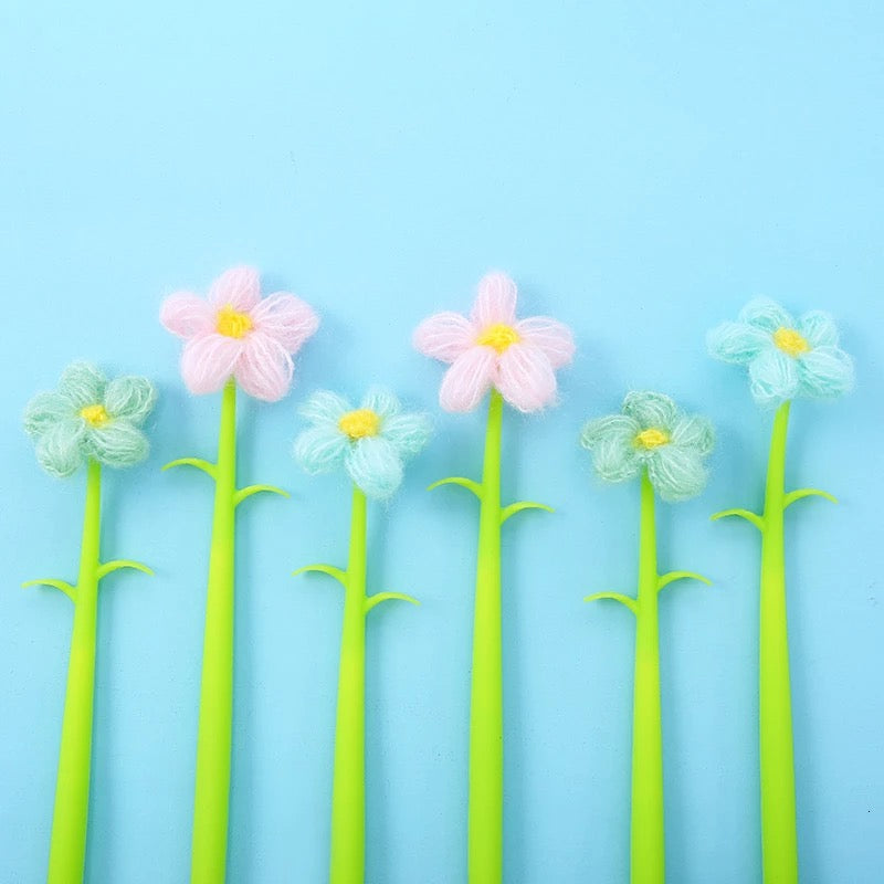 Buy Cute Knitted Flower Gel Pen Online in India