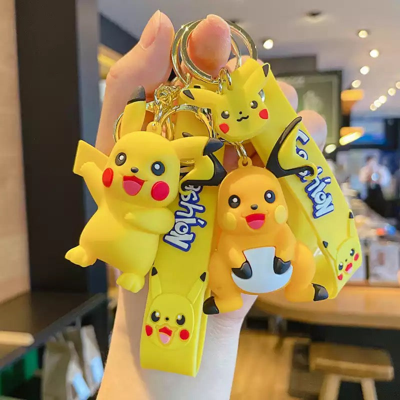 Cute 3D Pikachu Family Keychain Online